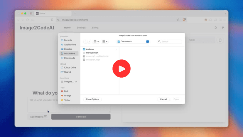 Convert Image to Code using AI - Image to HTML CSS Converter